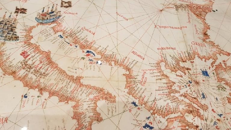 The rare maritime map, the living work of Skanderbeg, is exhibited ...