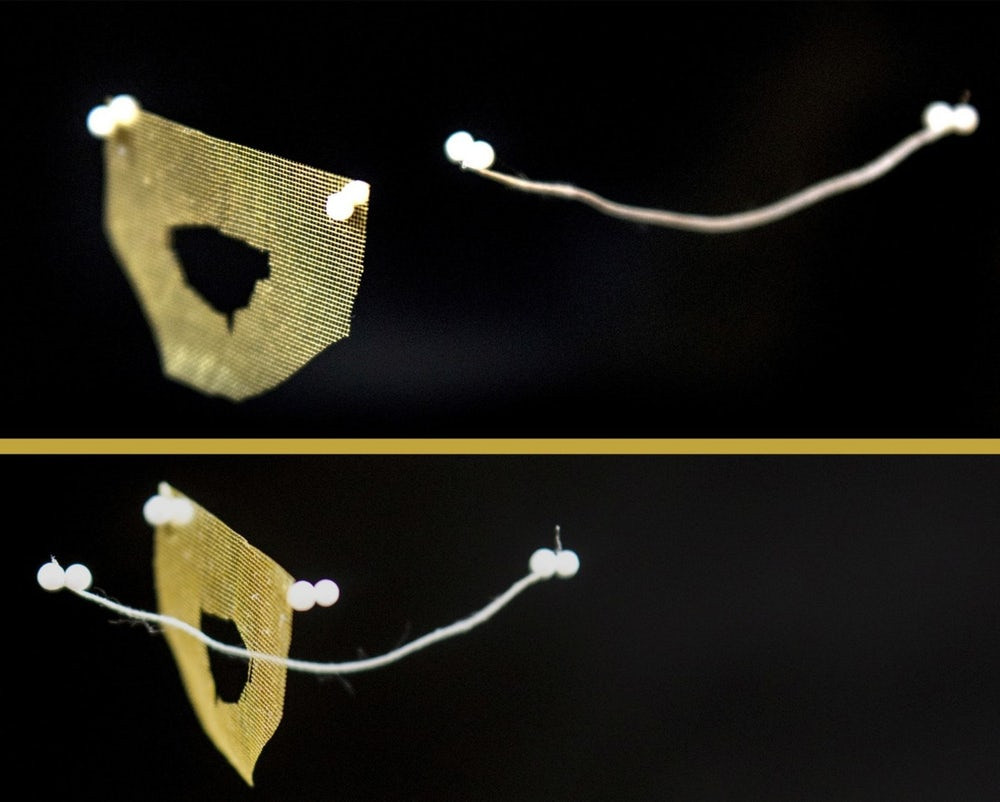 Des pincettes soniques suspendues manipulent de petits objets pour des ...