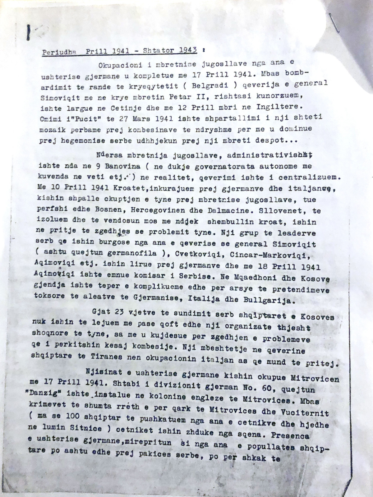 Xhafer Deva about himself and the creation of "Ethnic Albania" in 1943 ...