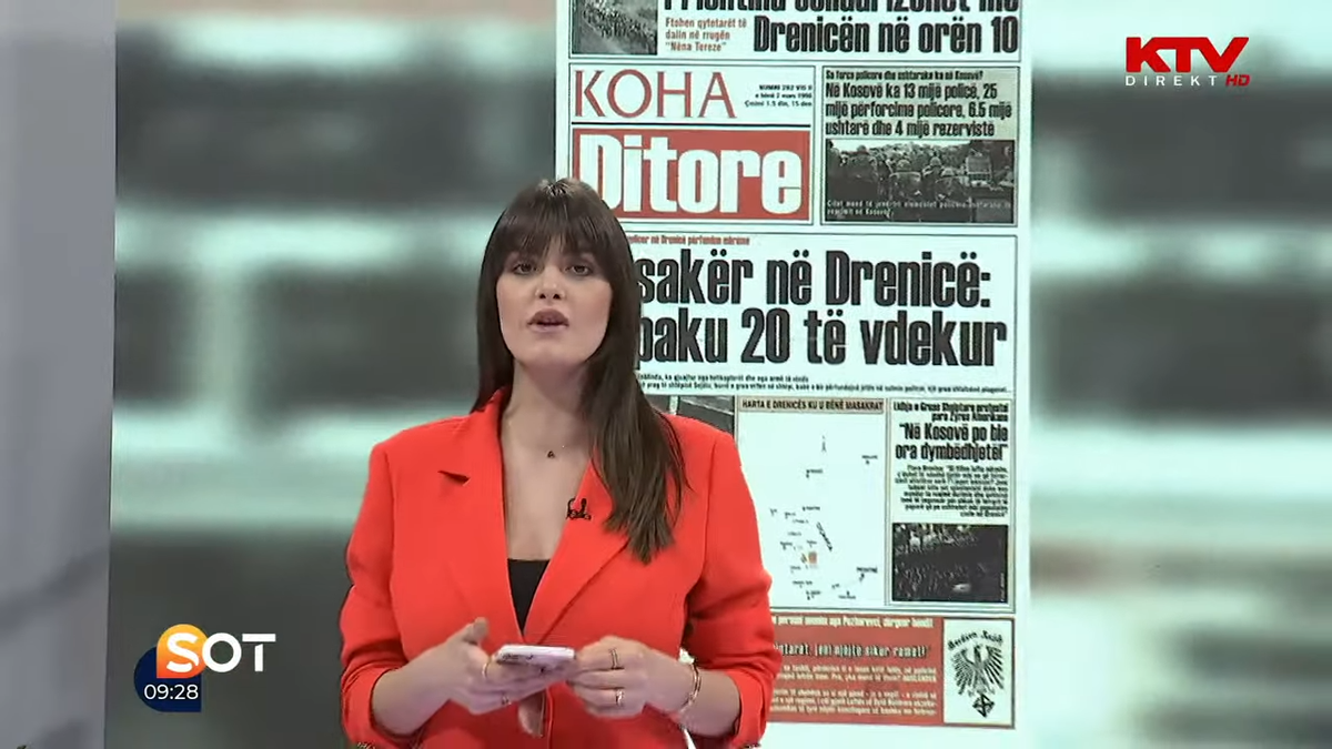 Moderatorja e KOHËS qan me titujt dhe fotot e luftës të “Kohës Ditore” - KOHA.net